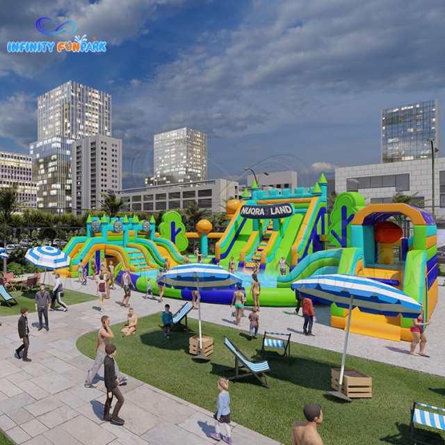 Inflatable Land & Water Wonderland丨Inflatable Slide Pool丨Infinity Funpark