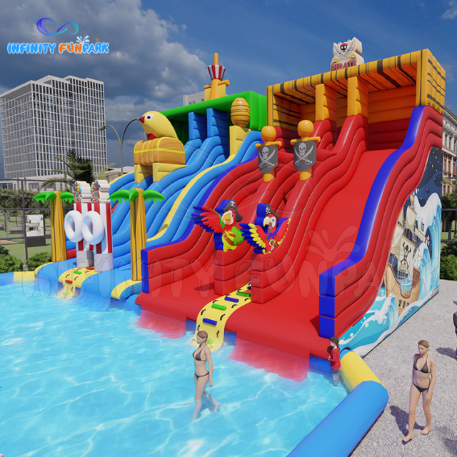 Inflatable Land & Water Wonderland丨Inflatable Slide Pool丨Infinity Funpark