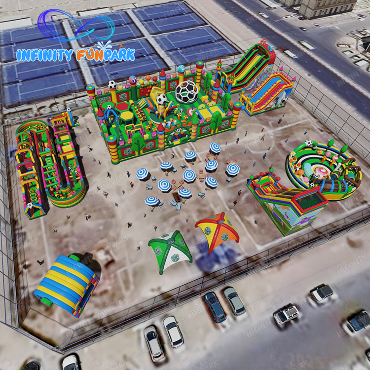 Giant Inflatable Theme Park丨Giant Soccer Fun with Slides, Obstacles ...