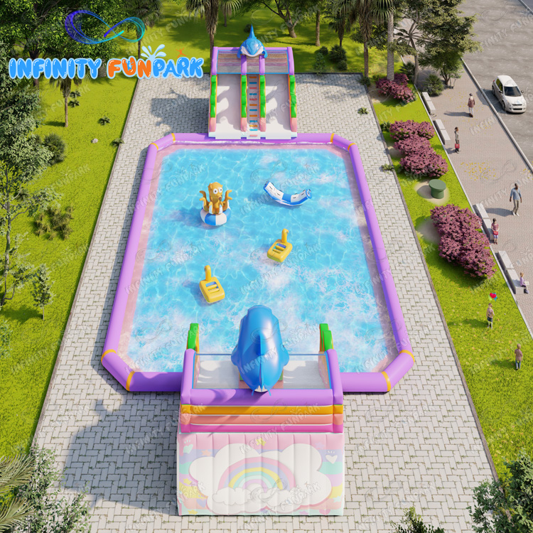 Outdoor pool land water park inflatable pool water park customized by ...