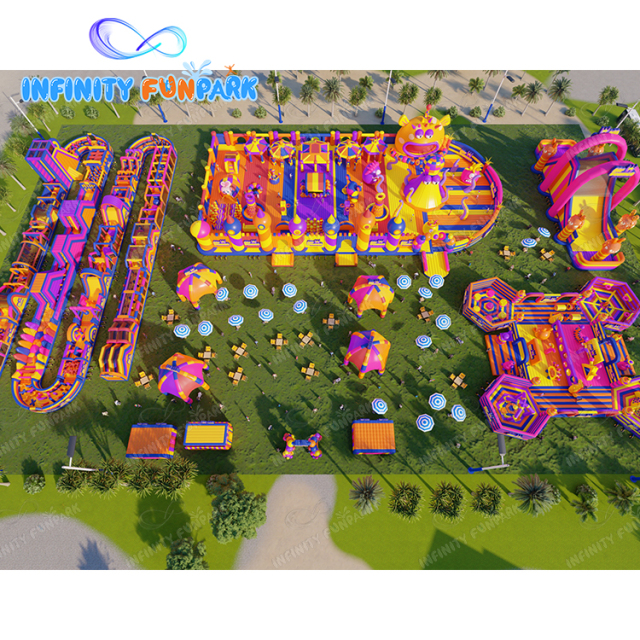 Mega Big Bounce Inflatable Park Solution | Theme Parks, Obstacle ...