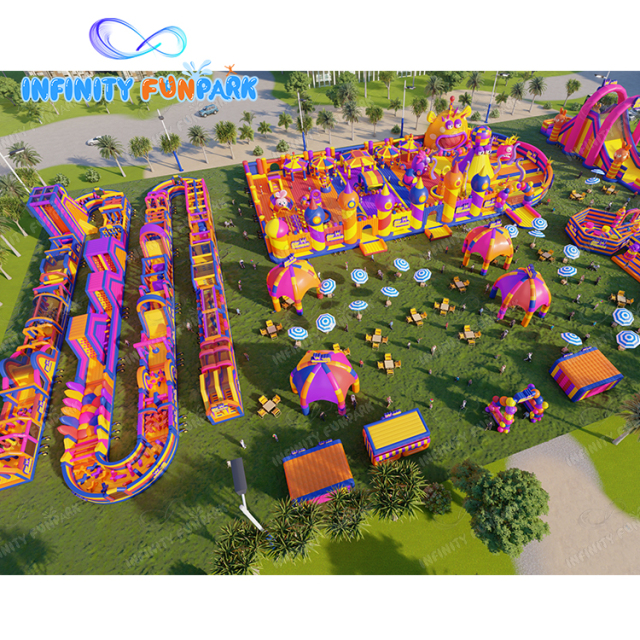 Mega Big Bounce Inflatable Park Solution | Theme Parks, Obstacle ...