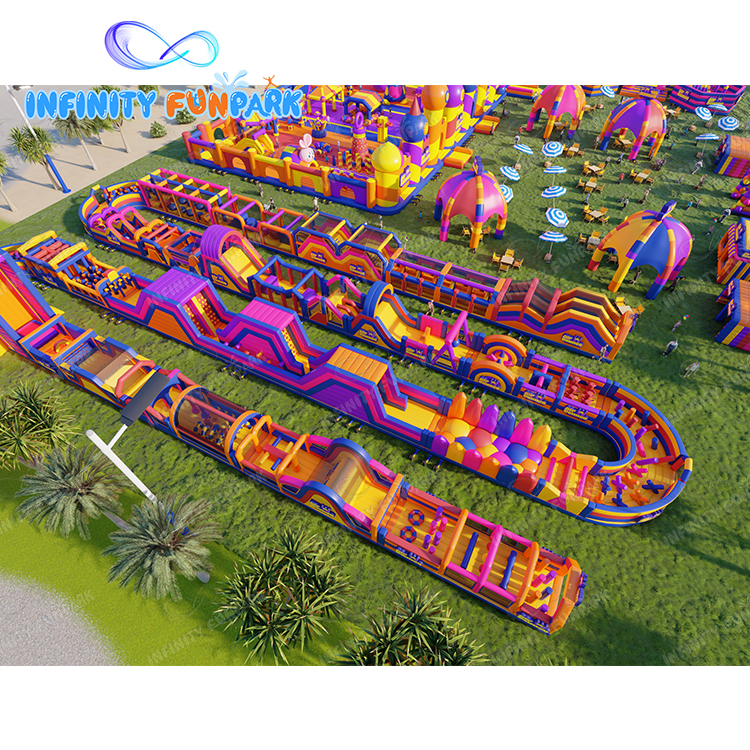 Mega Big Bounce Inflatable Park Solution | Theme Parks, Obstacle ...