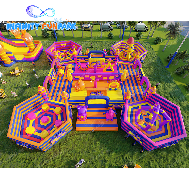 Mega Big Bounce Inflatable Park Solution | Theme Parks, Obstacle ...