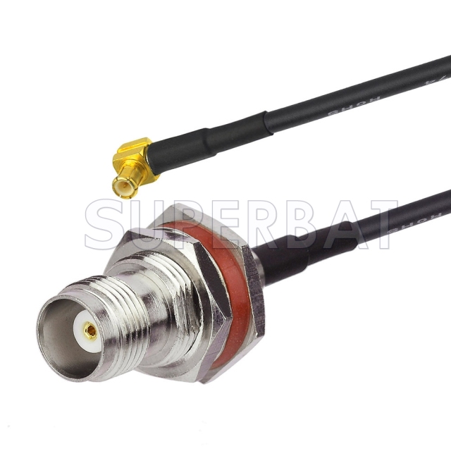 TNC Female Bulkhead to MCX Plug Right Angle Cable Using RG174 Coax,MCX ...