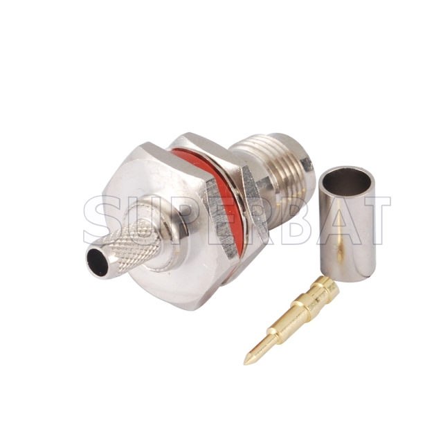 RP TNC Jack Male Connector Straight Bulkhead With O-Ring Crimp LMR-195 ...