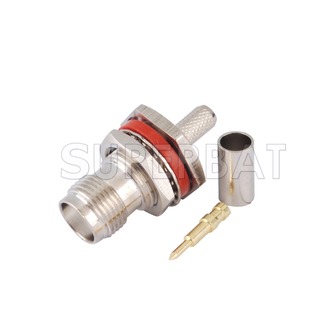 RP TNC Jack Male Connector Straight Bulkhead With O-Ring Crimp LMR-195 ...