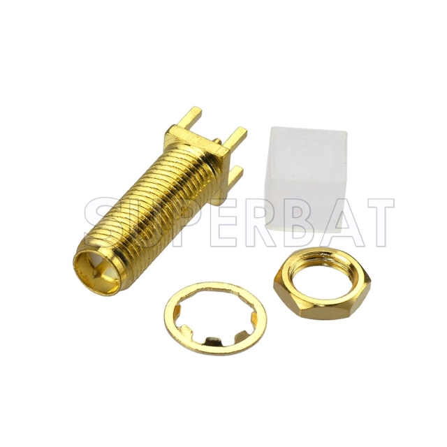 RP SMA Jack Male Vertical PCB Connector Total Length 22mm Thread Length ...