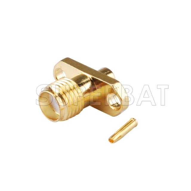 SMA Female 2 Hole Flange Straight Connector for Semi-Rigid 0.086" RG405 Cable,SMA Connectors