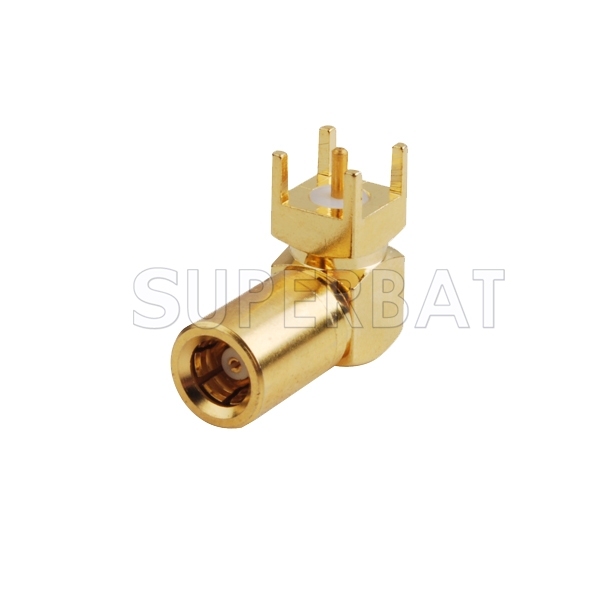 SMB Female Plug PCB Mount Right Angle Solder Connector,SMB Connectors