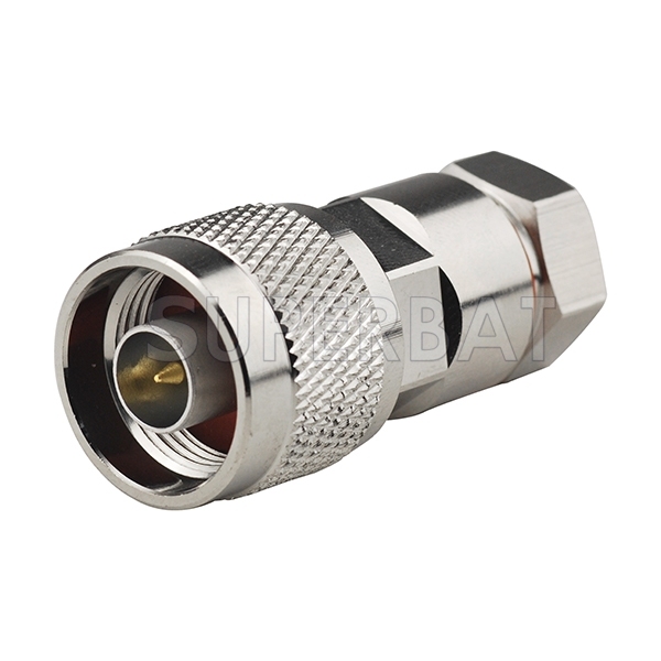 N Plug Male Straight Clamp Connector for 1/4 inch Flexible Cable,N-Type ...