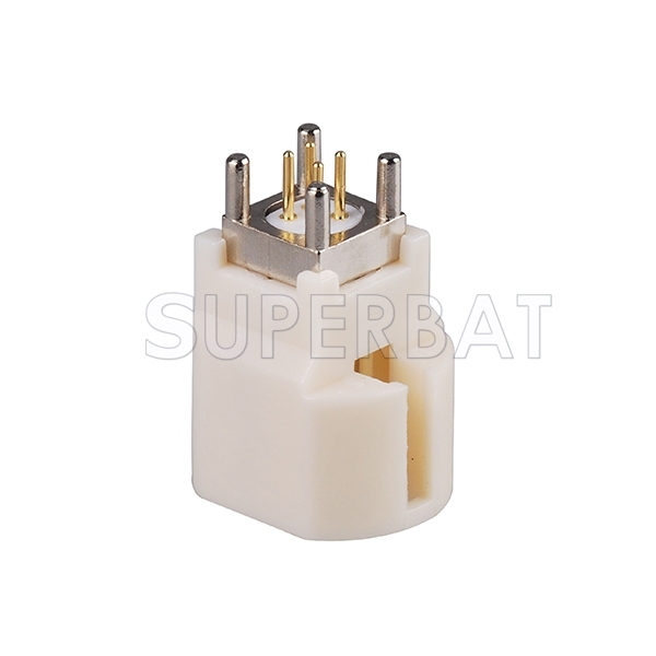 White FAKRA B HSD 4-core Plug Male PCB Connector Straight,Fakra Connectors