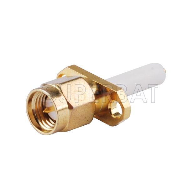 SMA Male 2 Hole Flange Plug Straight Solder Connector with long ...