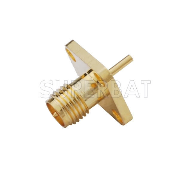 RP SMA Jack Male Straight 4 Hole Flange PCB Solder Connector,SMA Connectors