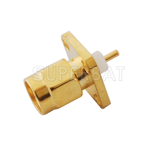 RP SMA Plug Female Straight 4 Hole Flange Solder Connector,SMA Connectors