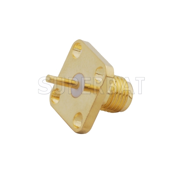 RP SMA Jack Male Straight 4 Hole Flange PCB Solder Connector,SMA Connectors