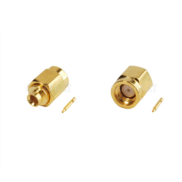 SSMA Plug Male Connector Straight None Solder for Semi-Rigid .086 ...