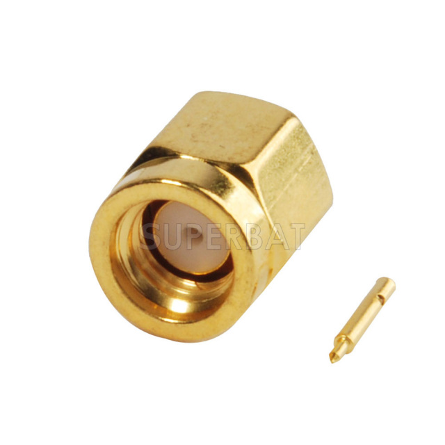 SSMA Plug Male Connector Straight None Solder for Semi-Rigid .086 ...