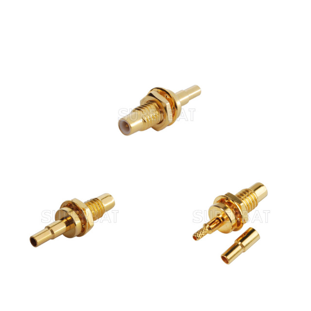 SMC Jack Female Connector Straight Bulkhead Solder 1.13mm cable
