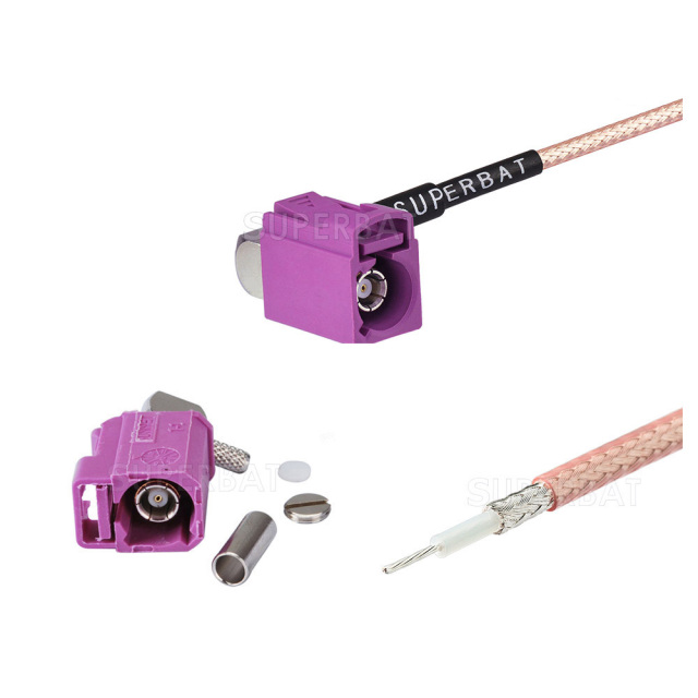 GSM antenna with Violet fakra jack right angle connector Custom RF ...