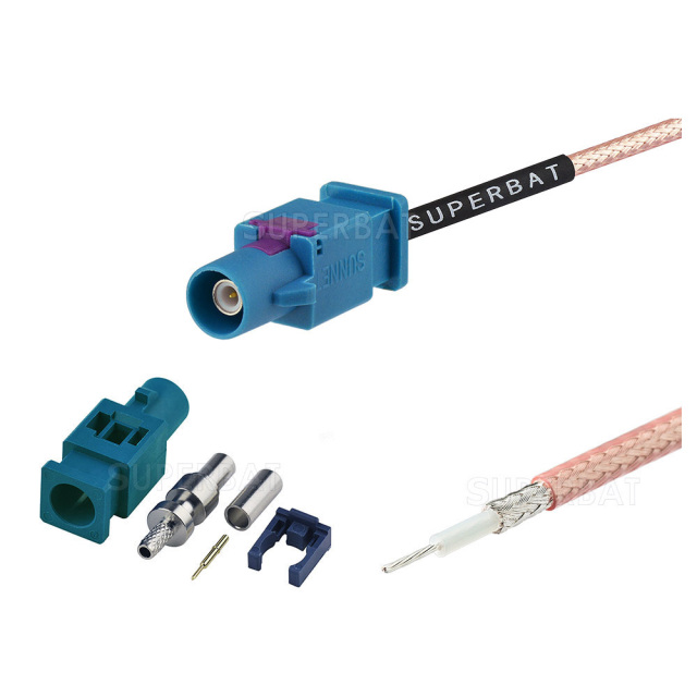 FAKRA Z code connector male Pigtail RG316 Cable,FAKRA Cable
