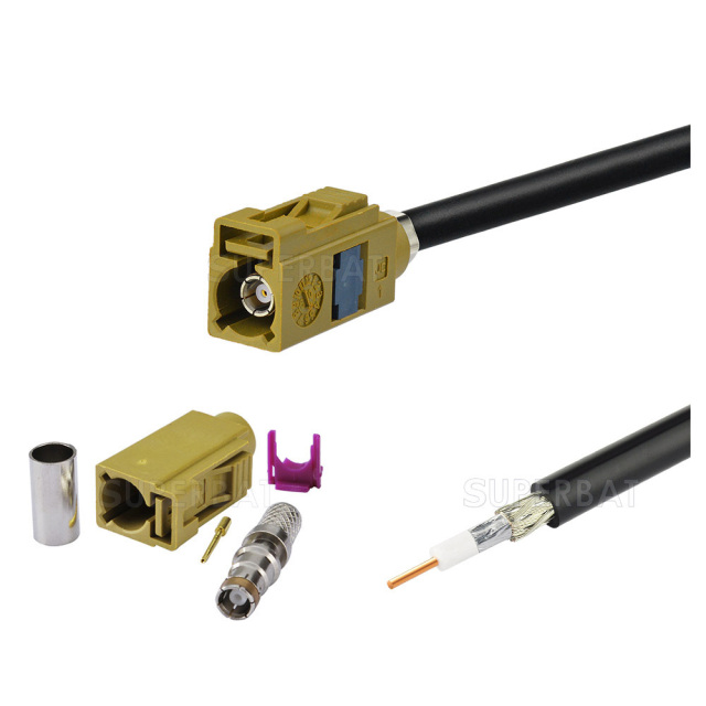 FAKRA K Code Connector Female LMR195 Pigtail RF Cable Assemblies,FAKRA ...