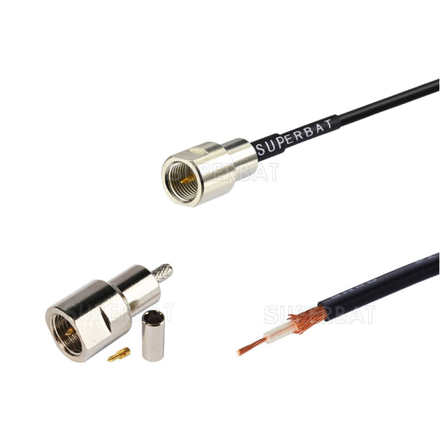 Straight plug FME connector for RG-174 custom coaxial cable assembly ...