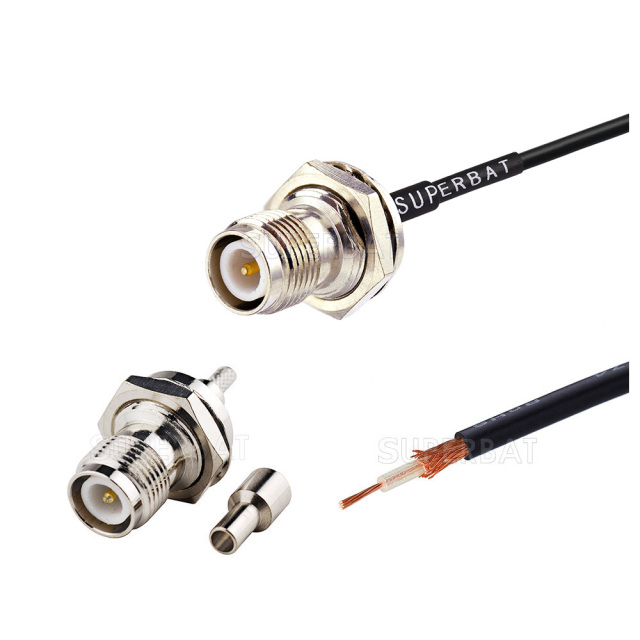 Bulkhead plug RP-TNC connector for RG-174 custom coaxial cable assembly ...