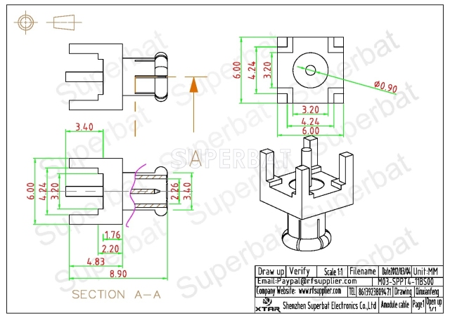 MCX Plug Male Connector Straight Solder,MCX Connectors