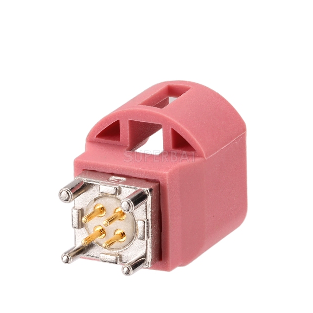 FAKRA 4 Pin HSD H Plug Male Straight PCB Connector,Fakra Connectors