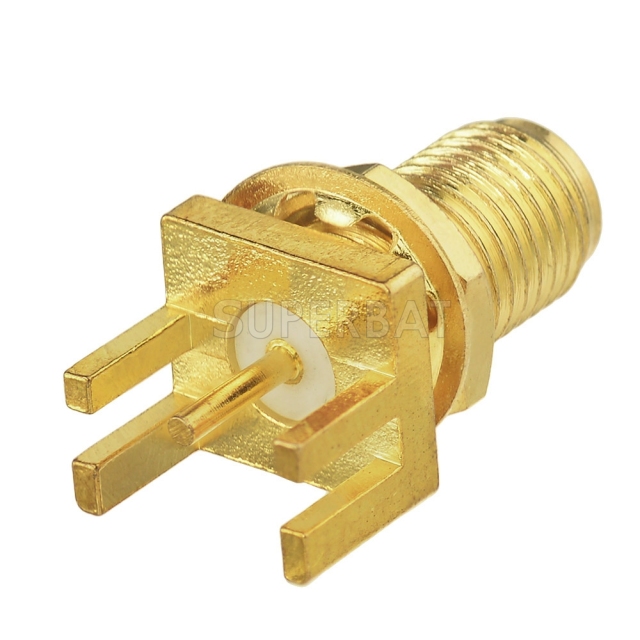 SMA Female End Launch Jack PCB Mount wide flange .062" medium version connector,SMA Connectors