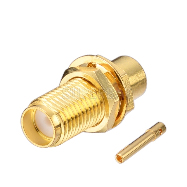 SMA Female Bulkhead Connector for 0.141" Semi-rigid RG402 Cable,SMA ...