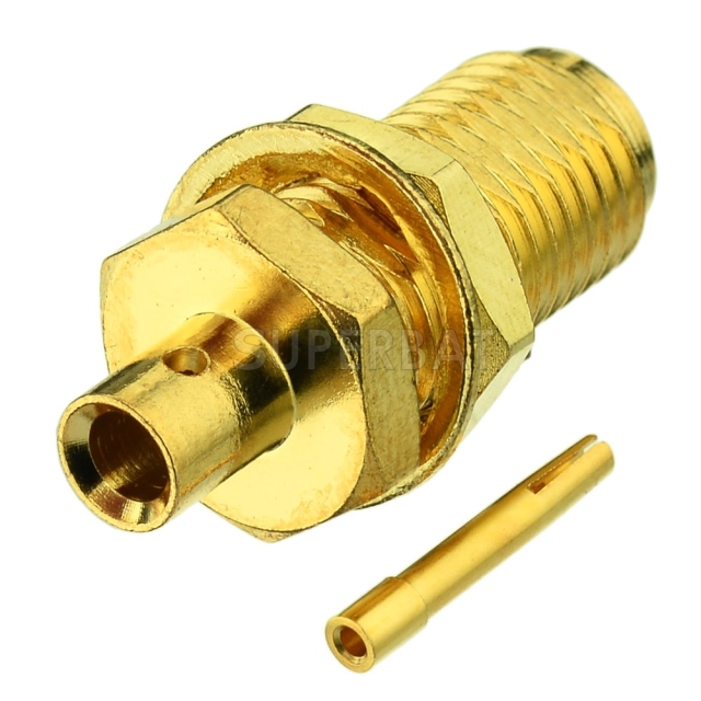 Superbat SMA Female Bulkhead Solder RF Connector for Semi-rigid 0.086" Cable RG405,SMA Connectors