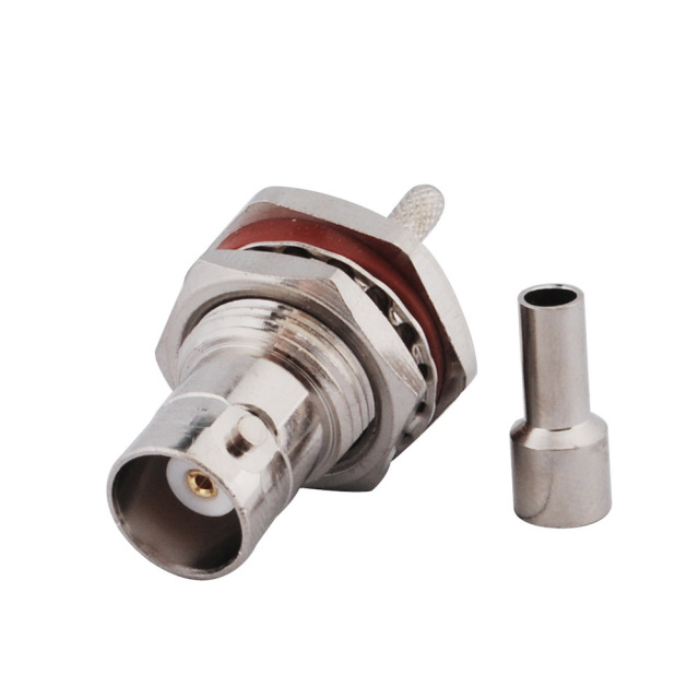 BNC Jack Female Connector Straight Bulkhead With O-Ring Crimp RG316 ...