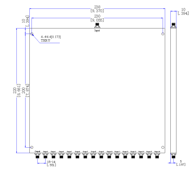 300～6000 MHz SMA Female 16 Way Power Divider 50 Ohm Wide-Band Signal ...