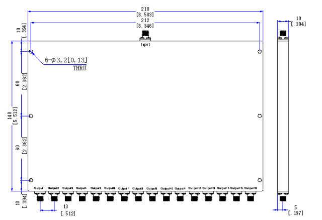 600～8000 MHz SMA Female 16 Way Power Divider 50 Ohm Wide-Band Signal ...