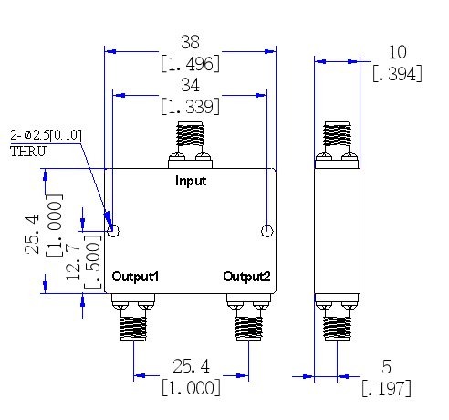 960～1300 MHz SMA Female 2 Way Power Divider 50 Ohm Wide-Band Signal ...