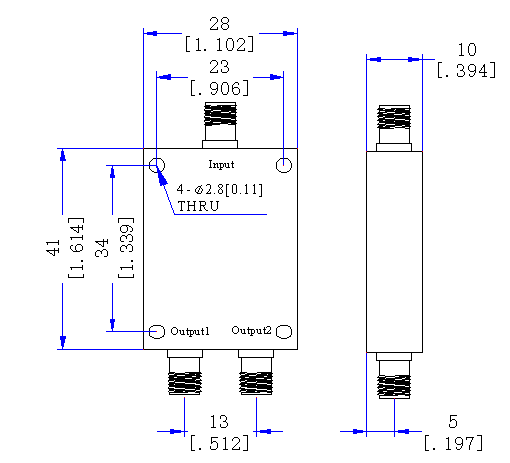 1000～8000 MHz SMA Female 2 Way Power Divider 50 Ohm Wide-Band Signal ...