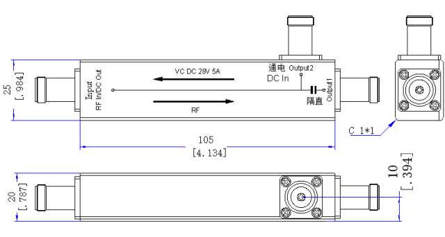 1200～2500 MHz TNC Female 2 Way Power Divider 50 Ohm Wide-Band Signal ...