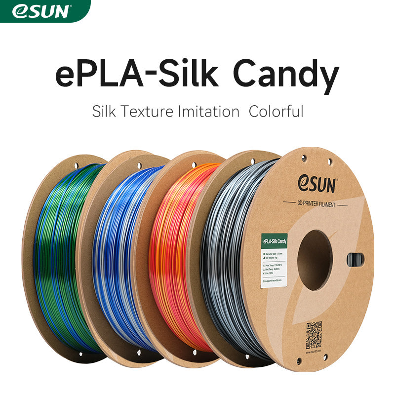 eSUN PLA-Silk Candy 1.75mm 3D Filament 1kg - Rainbow Silk Shine - eSUN ...