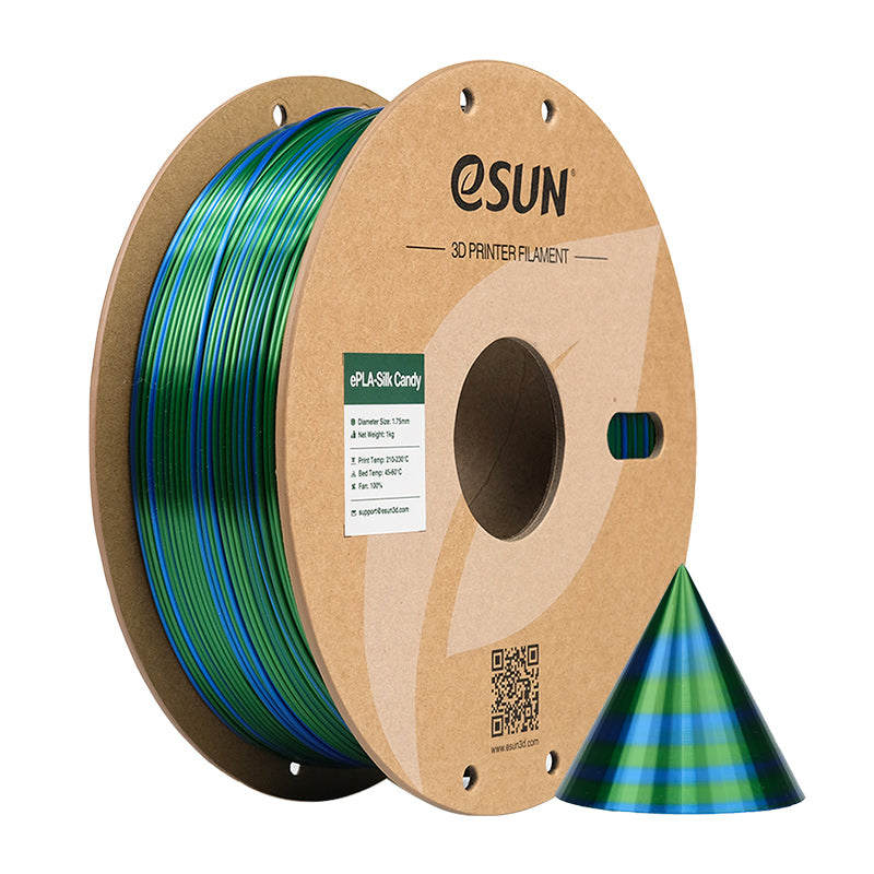 eSUN PLA-Silk Candy 1.75mm 3D Filament 1kg - Rainbow Silk Shine - eSUN ...