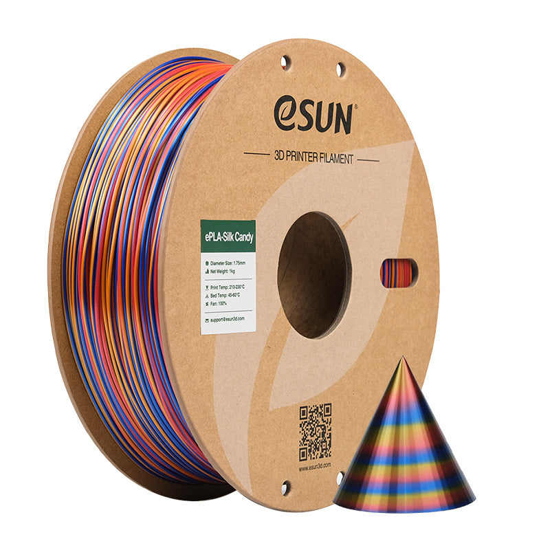 eSUN PLA-Silk Candy 1.75mm 3D Filament 1kg - Rainbow Silk Shine - eSUN ...