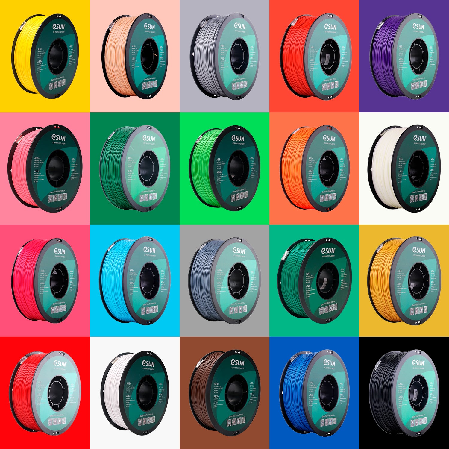 eSUN ABS+ 1.75mm 3D Filament 1kg - Low Odor, Warp-Free - eSUN Official ...