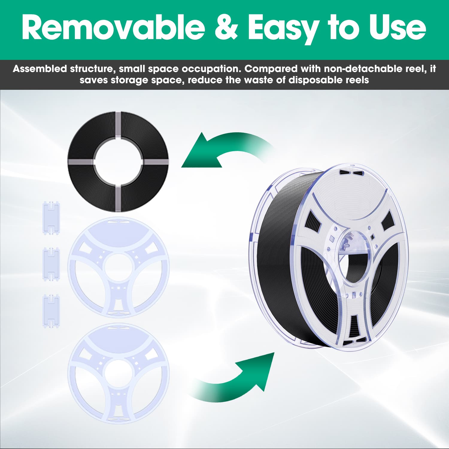 eSUN 3D Filament Reusable Spool PC Transparent 3D Printing Removable ...