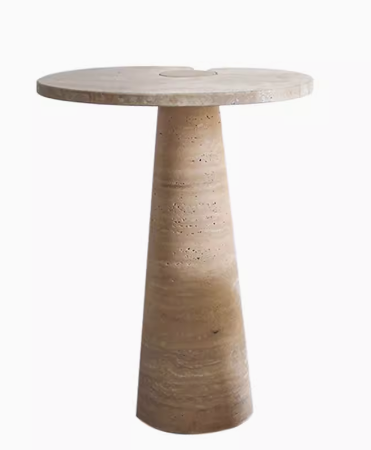 Natural travertine sofa side table