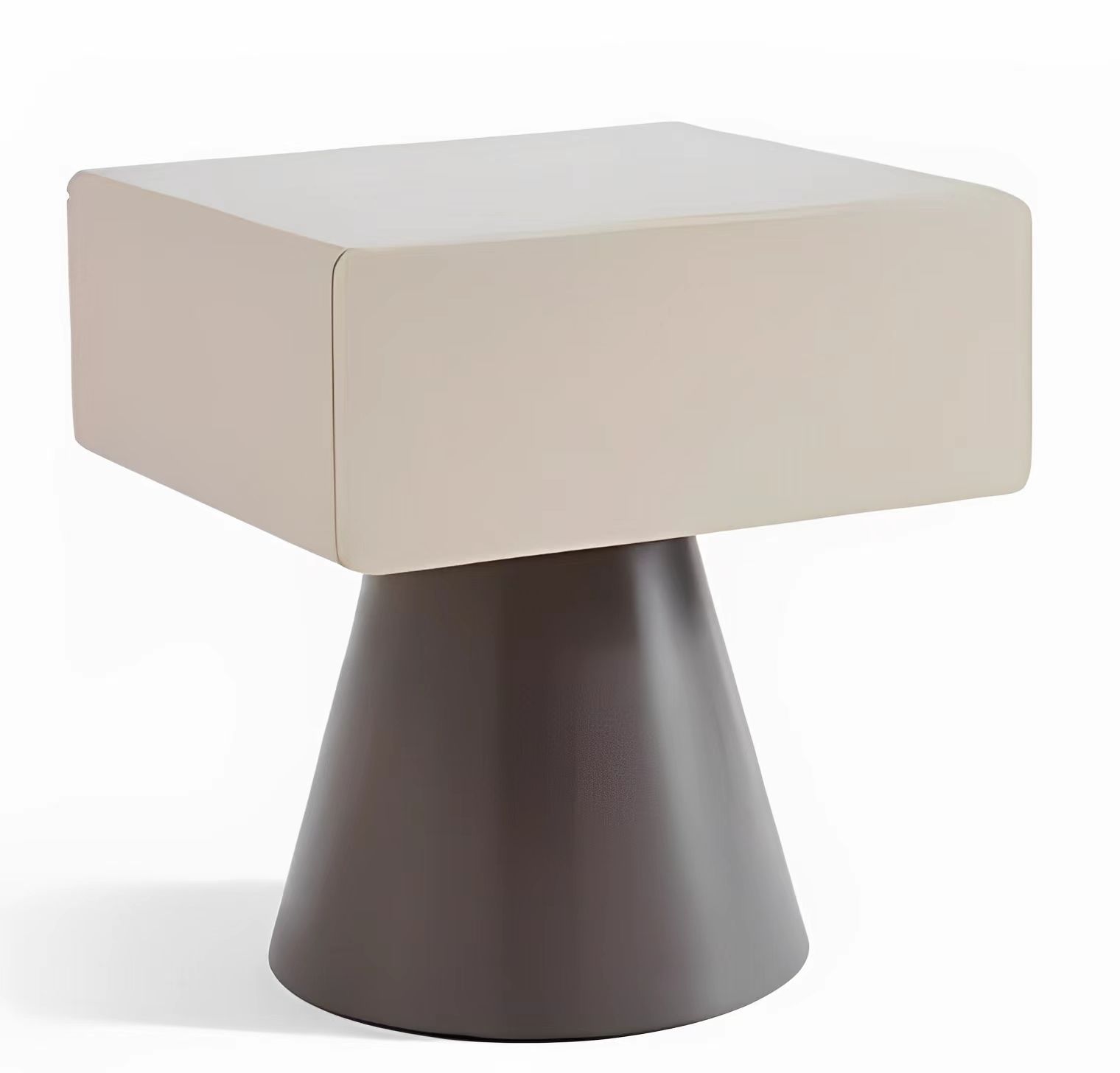 Solid wood panel bedside table