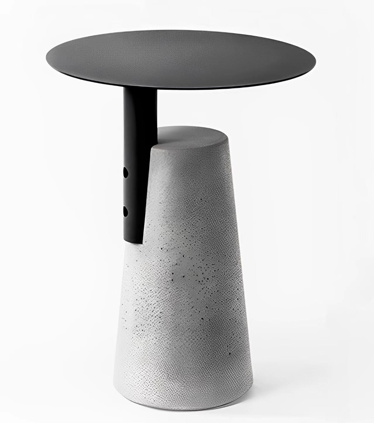 Cement base metal top dining table