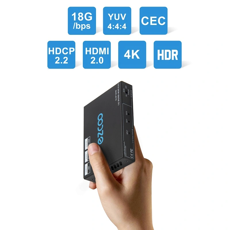 4K60 HDMI Splitter 1 in 2 Out – Dolby Vision, HDR, Optical Audio ...