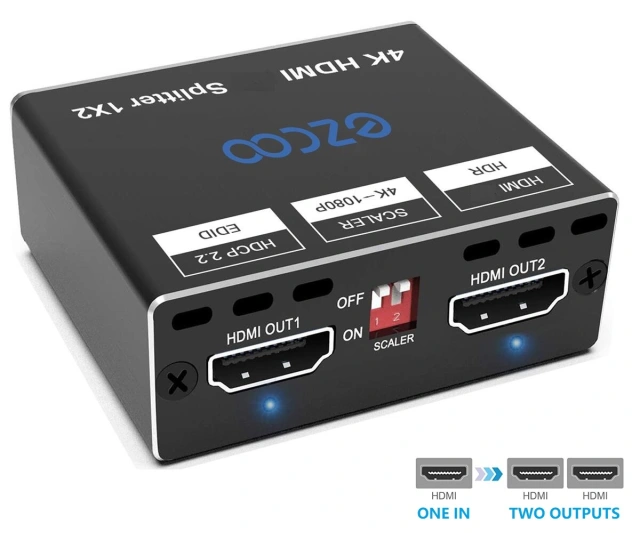 4K60 HDMI Splitter Mini 1X2, Dolby Vision HDR