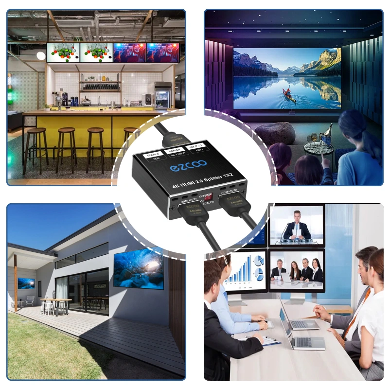 4K60 HDMI Splitter 1x2 – Dolby Vision, HDR, Scaler, EDID Setting, Dual ...